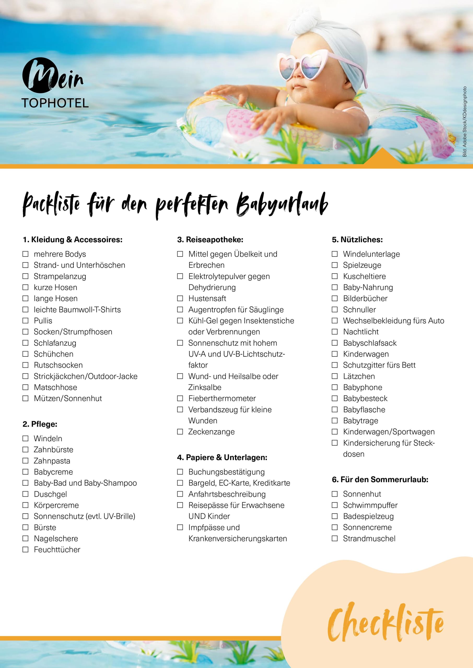 Packliste Baby Urlaub